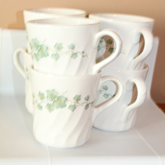 Corelle | Dining | Vintage Corelle Callaway Ivy Coffee Mugs Set Of 6 ...